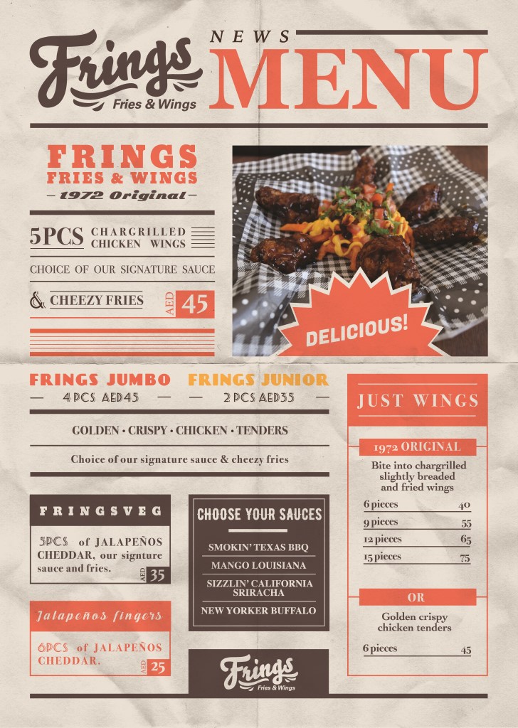 FRINGS | TRUCKERS DXB MENU | Canadian University Dubai